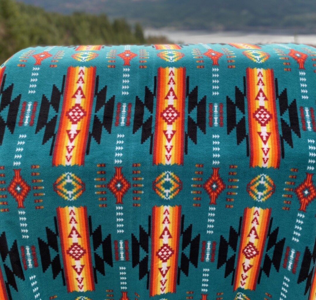 First Nations Pattern Cozy Fleece Blanket Great Plains Arctic South ...