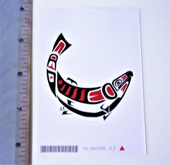First Nations ''Salmon'' Sticker Decal Native | Etsy