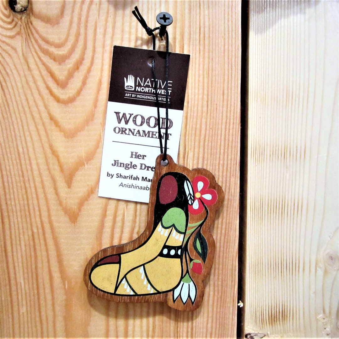 Anishinaabe First Nation 'her Jingle Dress' Wood Ornament Eastern ...