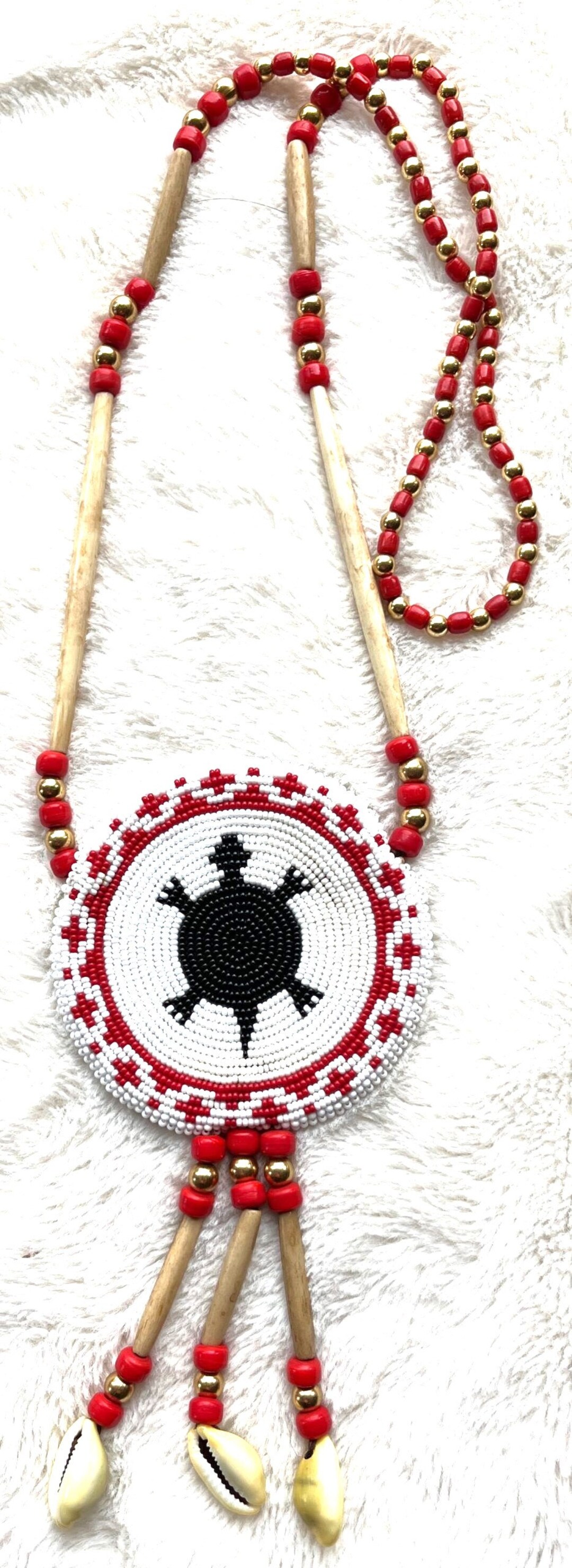 6 Nations Hand Beaded 'turtle' Pow Wow Medallion Eastern Woodlands Sub ...