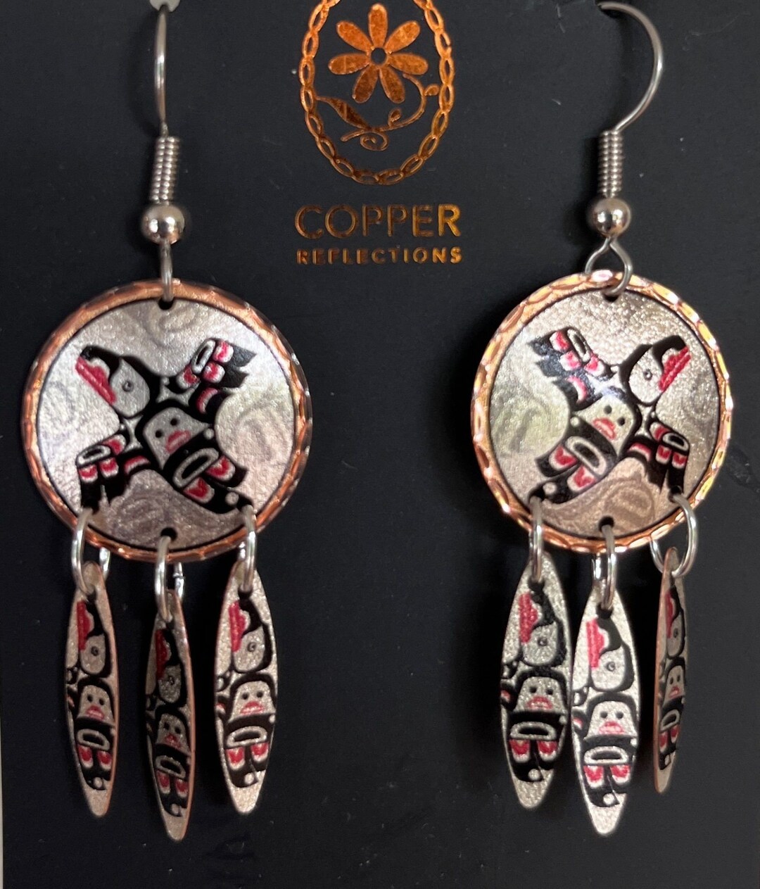 First Nations Copper Silver Plate Earrings Pacific North West - Etsy