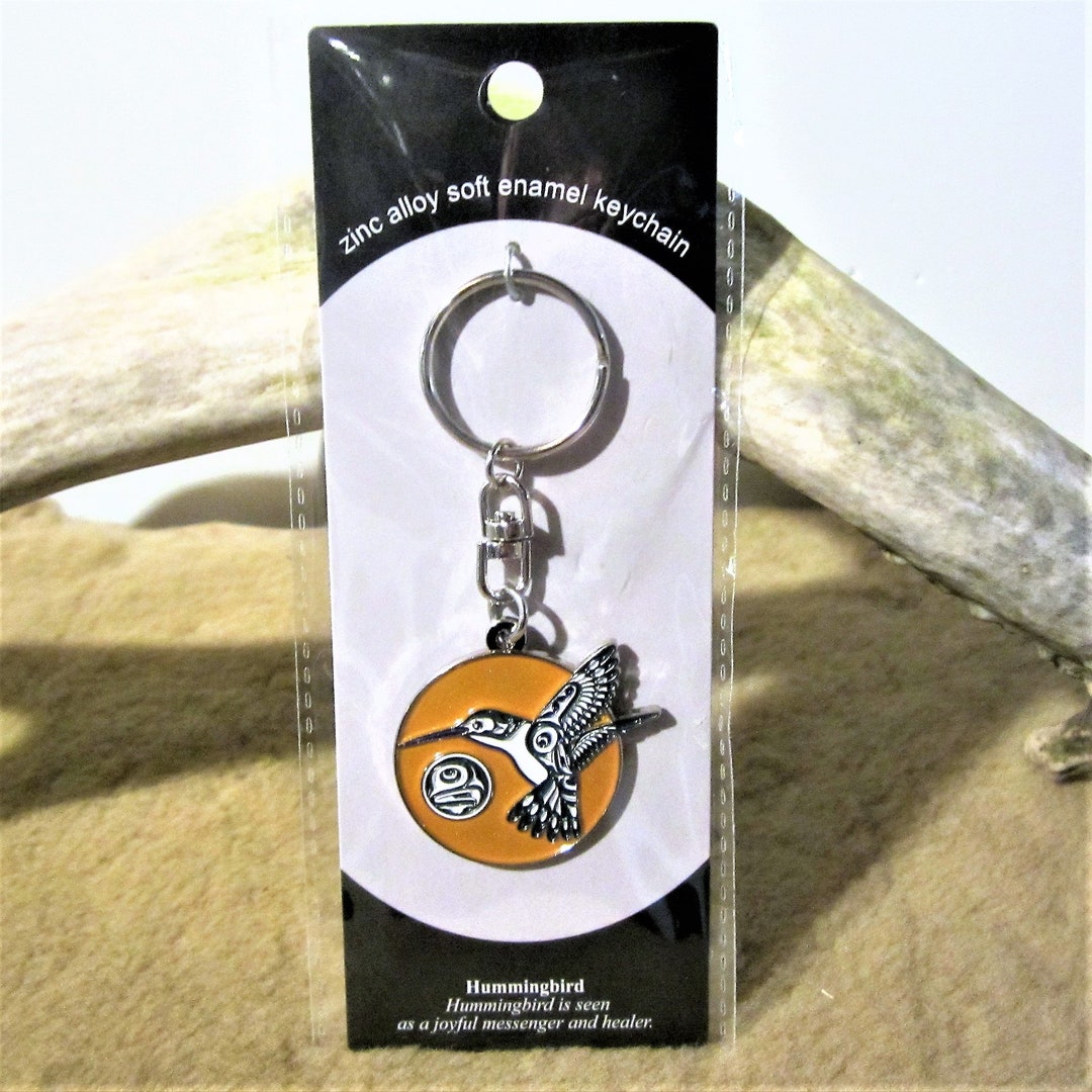 Coast Salish First Nation 'hummingbird' Enamel Swivel Keychain Pacific ...