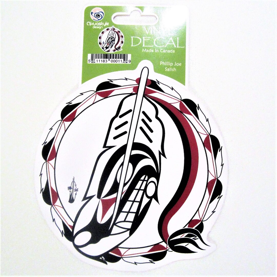 Salish First Nation 'wolf Feather' Vinyl Sticker Decal Pacific North ...