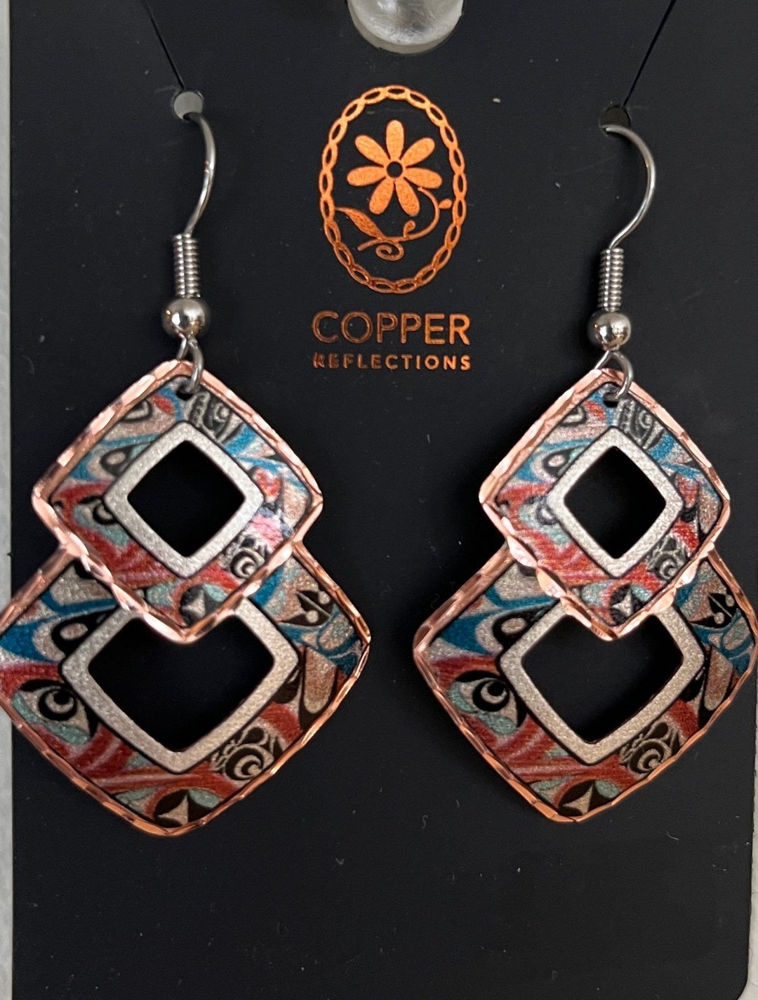 First Nations Copper Silver Plate Earrings Pacific North West - Etsy
