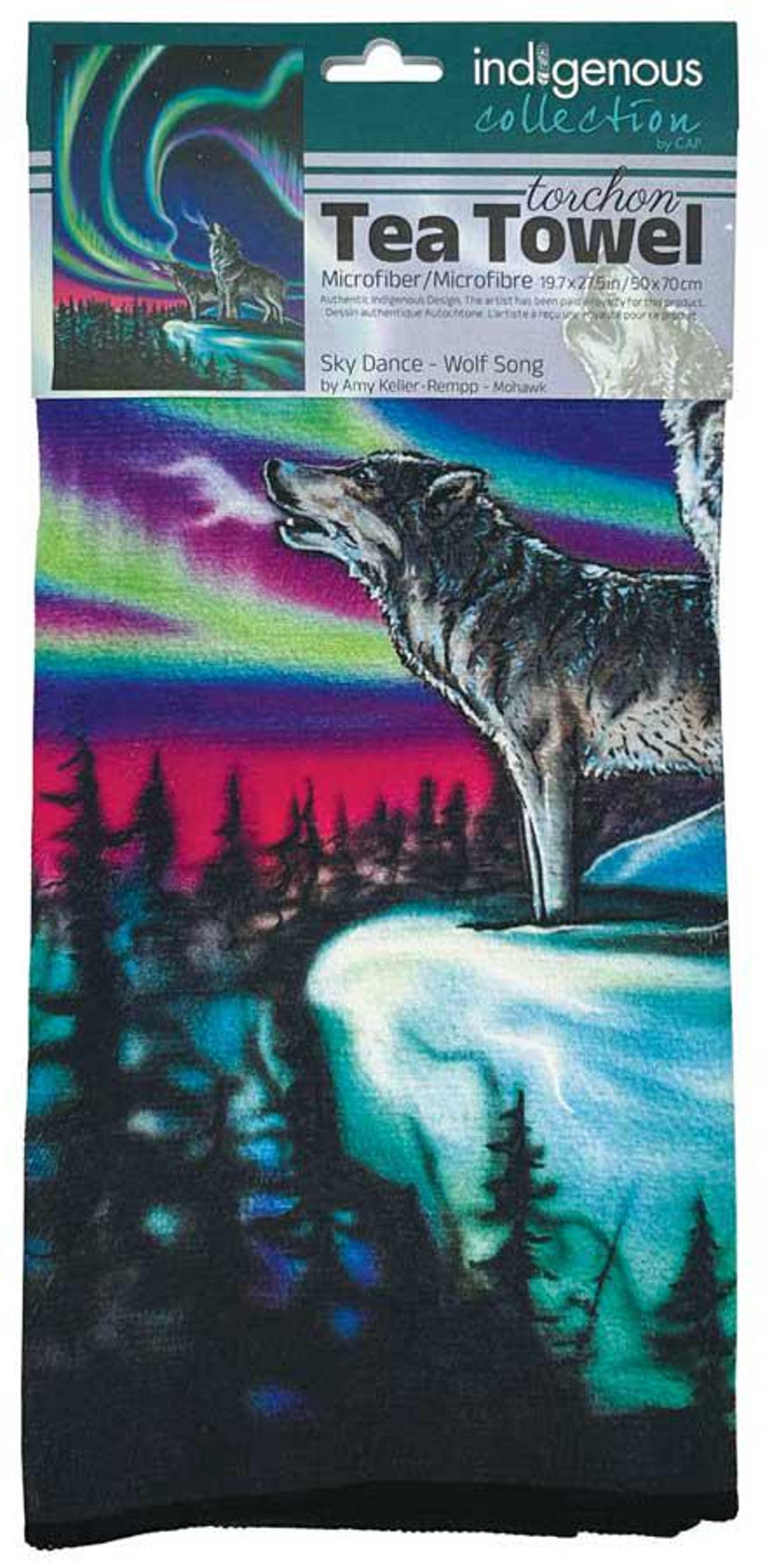 Mohawk First Nation 'sky Dance Wolf Song' Microfiber Towel Sub Arctic ...