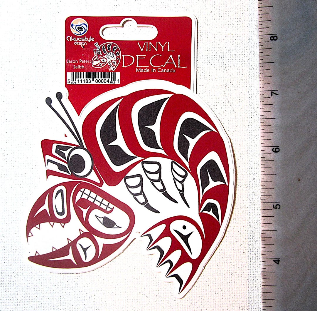 Salish First Nation 'prawn' Sticker Decal Pacific North West Coast ...