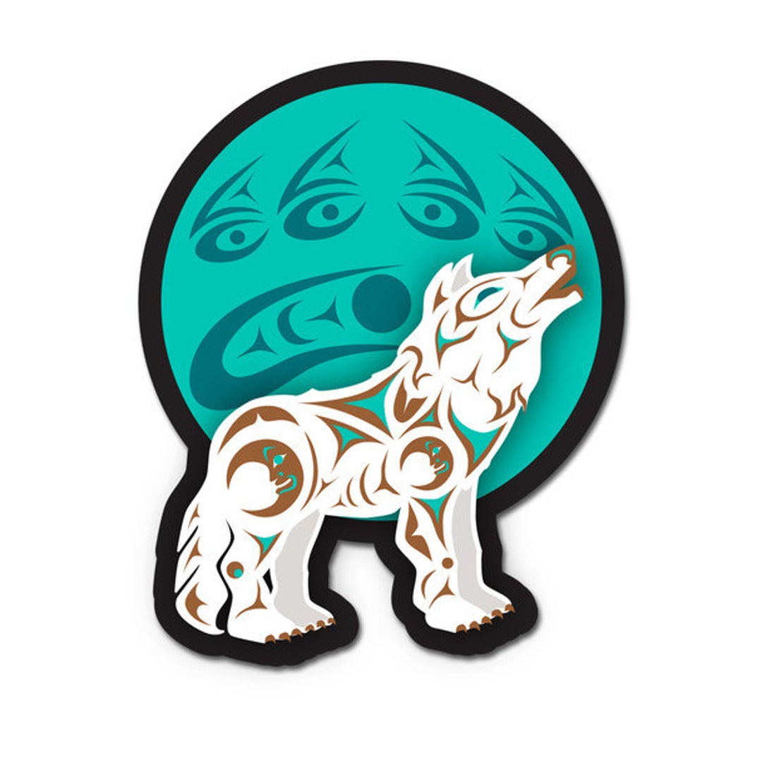 Salish First Nations 'howling Wolf' 3D Stick on Fridge Magnet Pacific ...