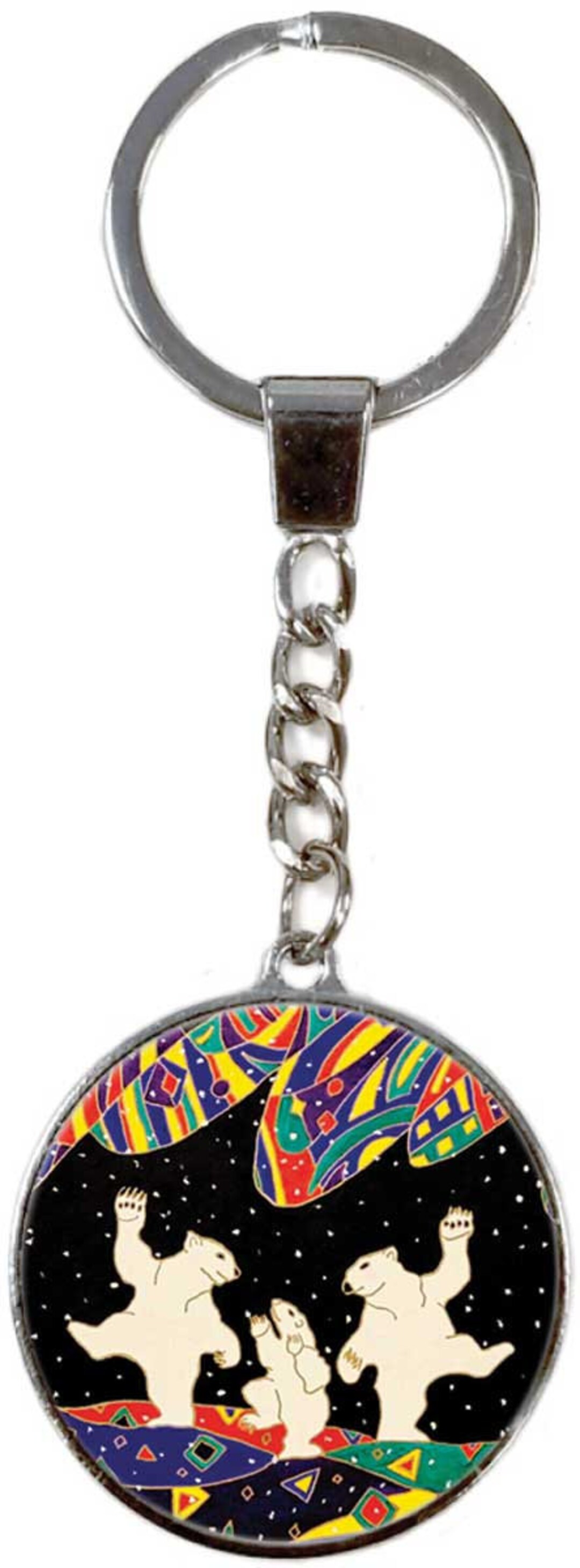 Chipewyan Northern First Nations 'dancing Bears' Glass Keychain Sub ...