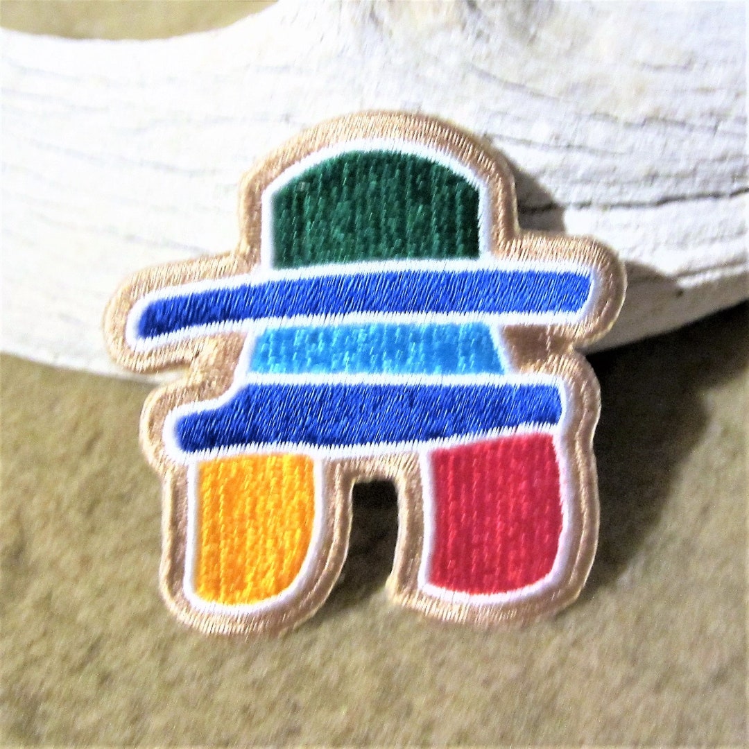 Inuit 'inukshuk' Iron on Embroidered Arctic Patch Native Indigenous Art ...
