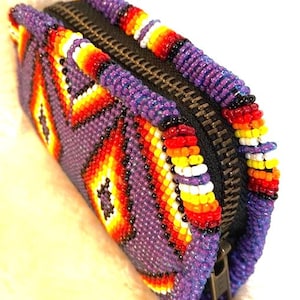 Anishinaabe First Nation Beaded Purple Coin Change Purse Eastern ...