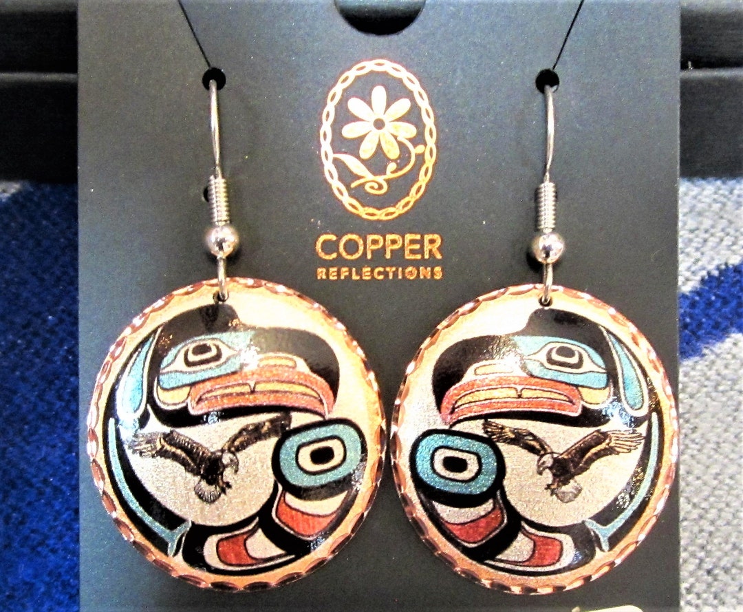 Copper Silver Plate First Nation Native Earrings Indian Art Jewelry - Etsy