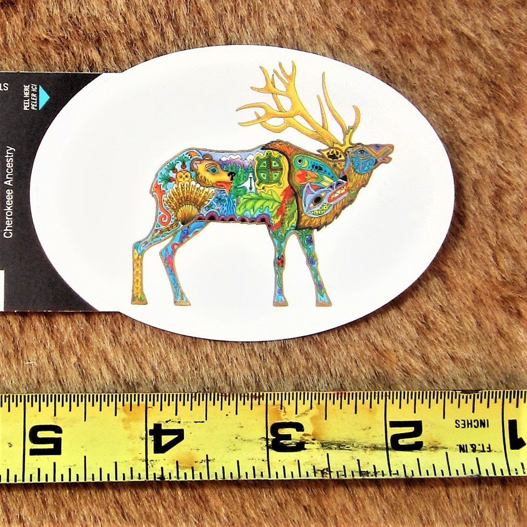 Cherokee First Nation 'elk' Vinyl Sticker Decal Native Indigenous Art ...