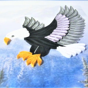3D Quilled 'flying Eagle' Handmade Wildlife Art Greeting Post Card 6 ...