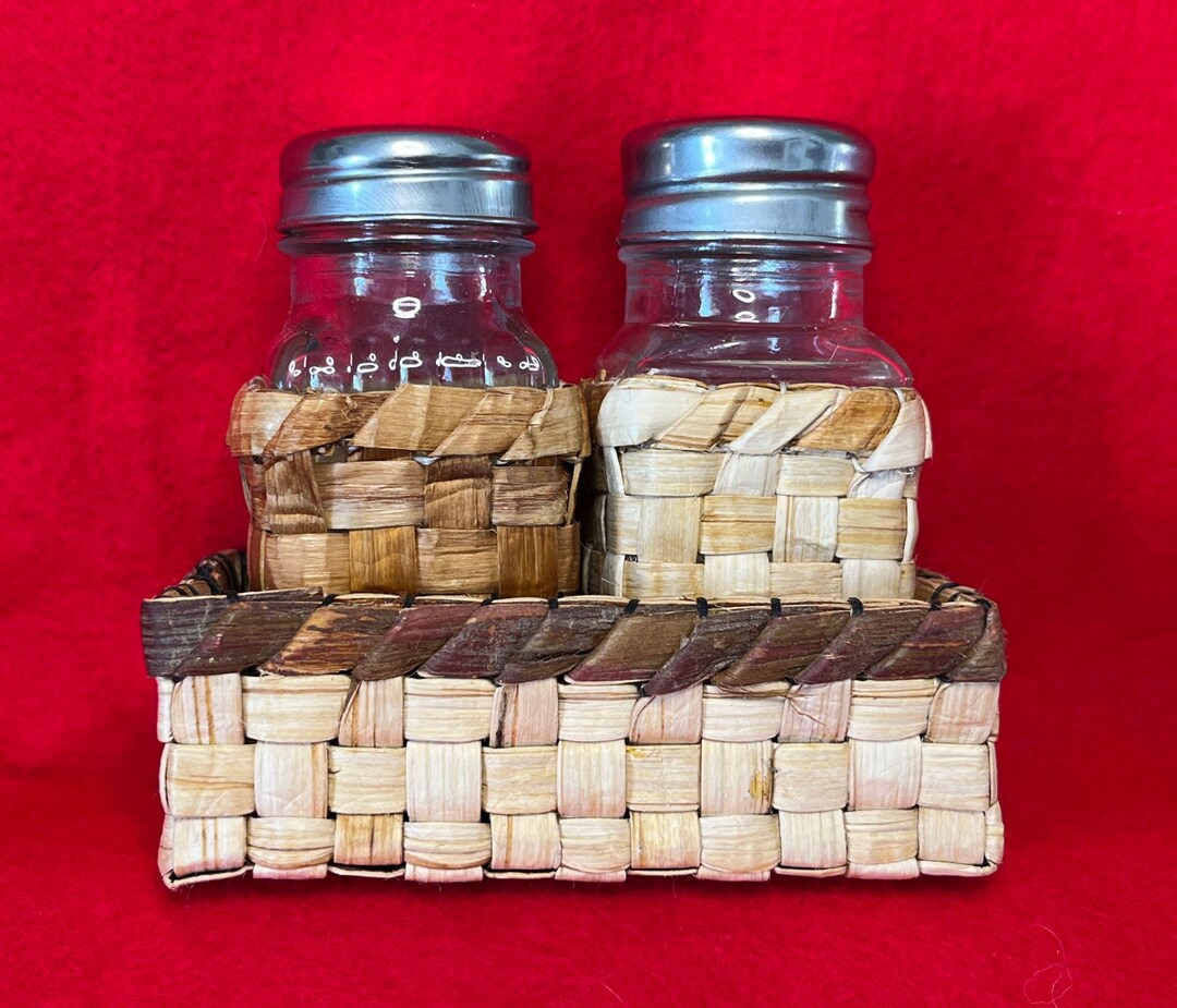 Nuu Chah Nulth First Nation Hand Woven Cedar Salt & Pepper Shakers 3 ...