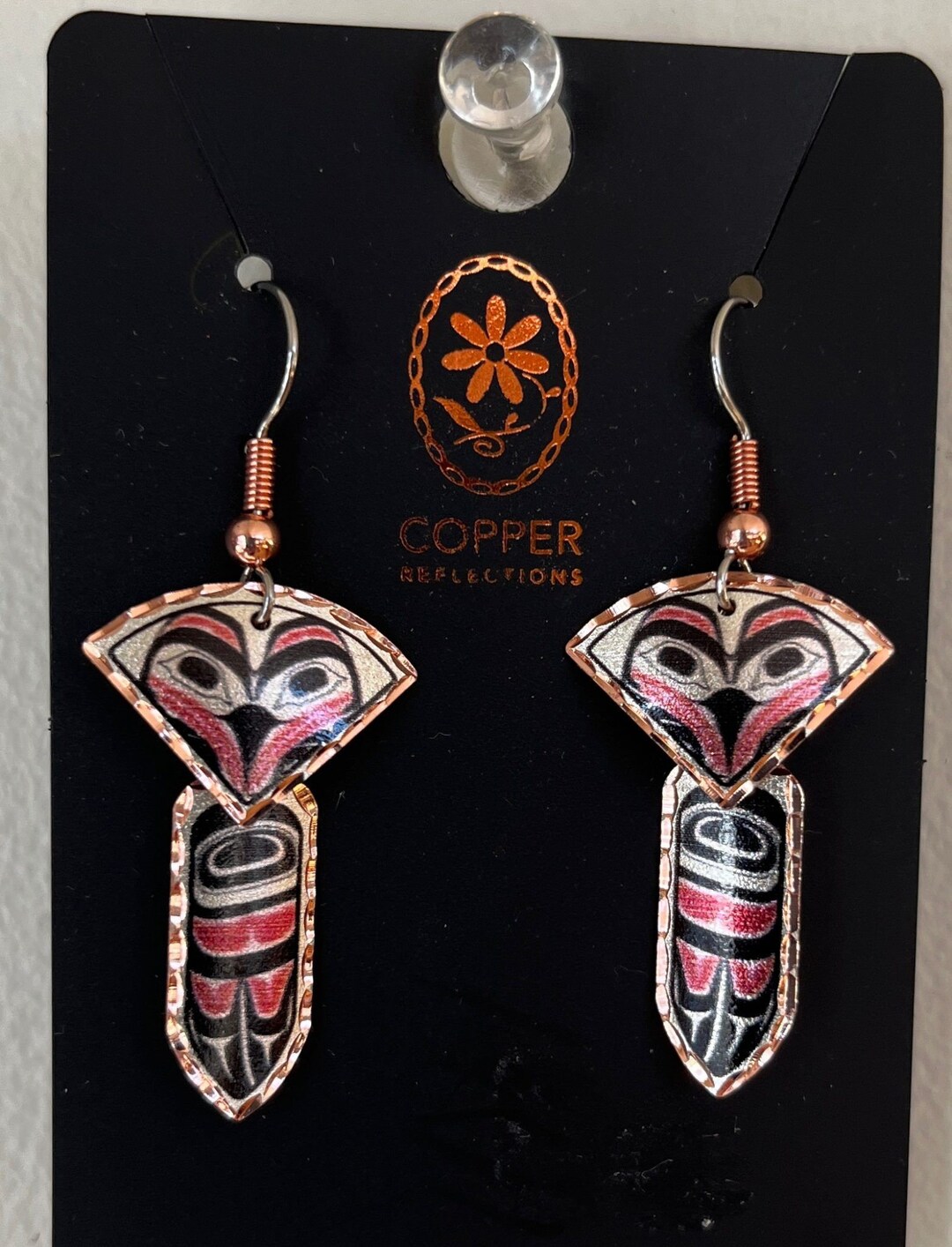 First Nations Copper Silver Plate Earrings Pacific North West - Etsy