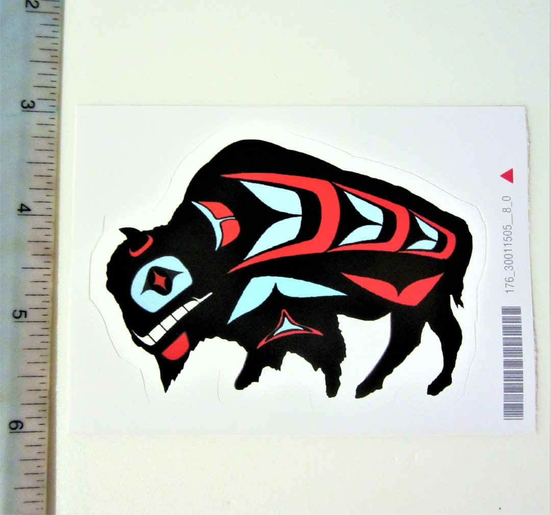 First Nations ''bison'' Sticker Decal Native Westcoast Indigenous Art ...