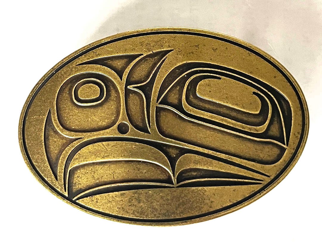 Haida First Nation 'eagle' Brass Colored Belt Buckle Pacific North West ...