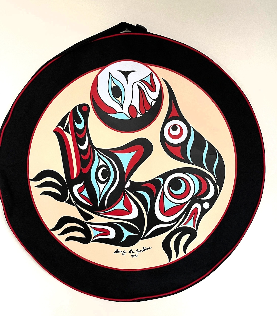 Coast Salish First Nation 'wolf and Moon' Embroidered Potlatch Powwow ...