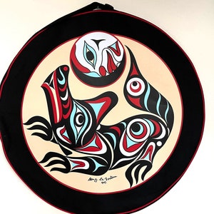 Coast Salish First Nation 'wolf and Moon' Embroidered - Etsy