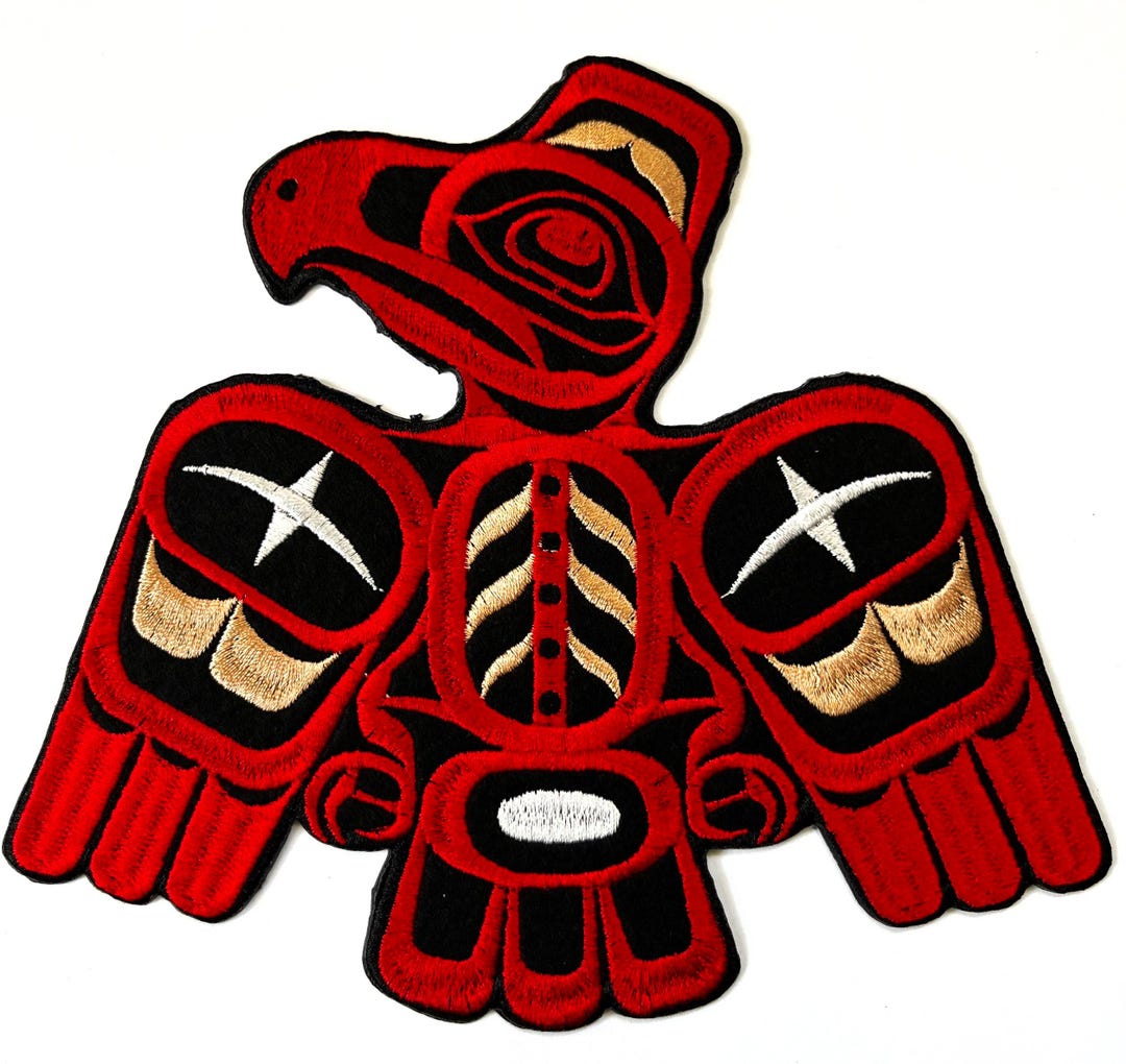 Large First Nations 'eagle' Embroidered Patch Pacific North West Coast ...