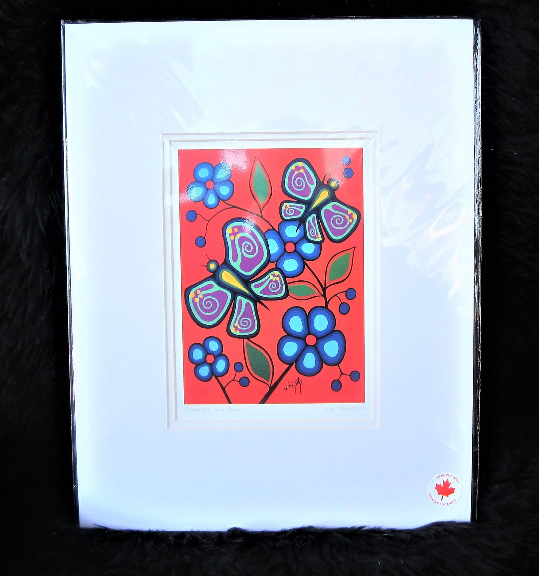 Ojibway First Nation ''butterflies and Flowers'' Contemporary Eastern ...