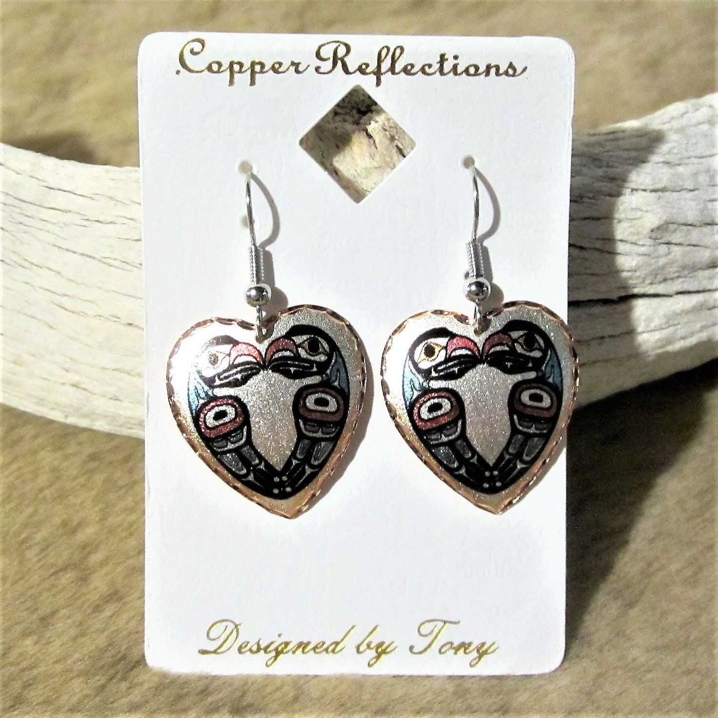 Copper Silver Plate First Nations 'lovebirds' Earrings Pacific North ...
