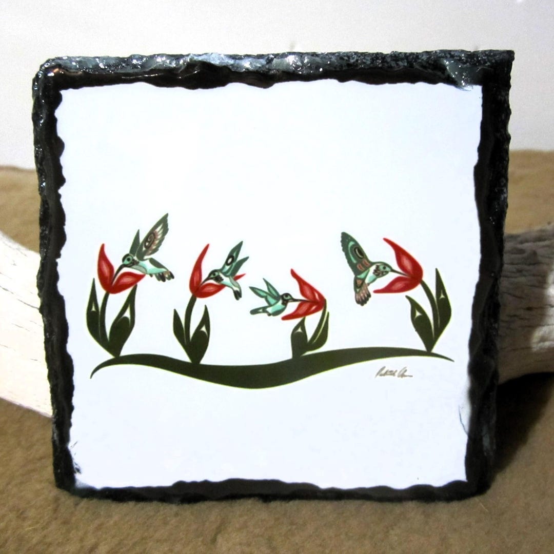 Nuu Chah Nulth First Nation 'hummingbirds' Slate Coaster Pacific North ...