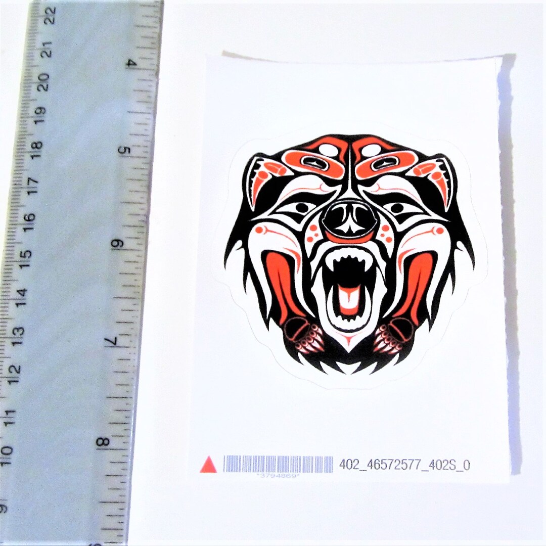 First Nation 'bear' Sticker Decal Pacific North West Native Indigenous ...