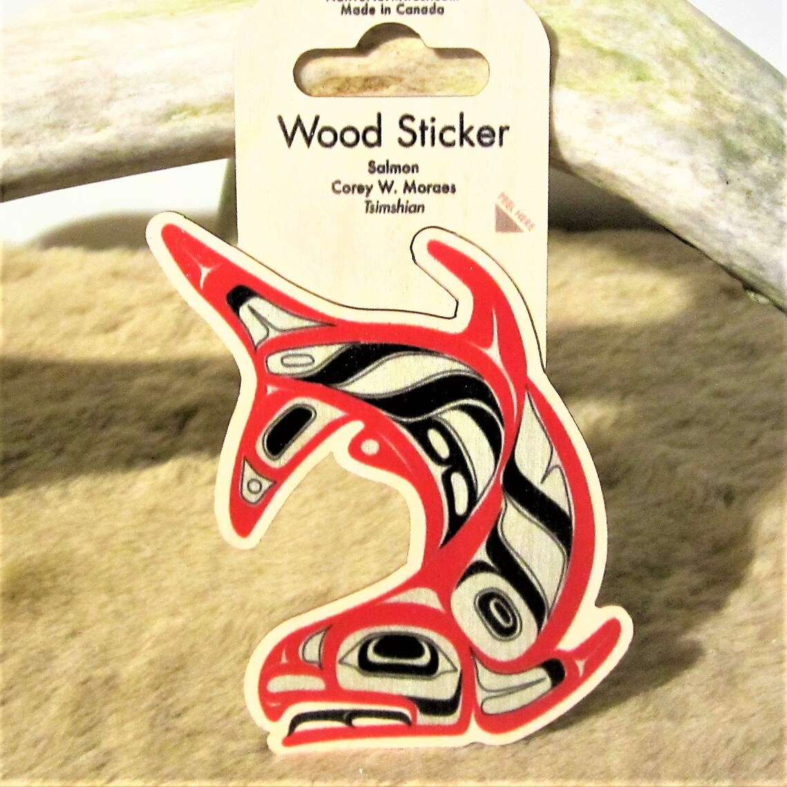 Tsimshian First Nation 'salmon' Eco Friendly Wood Sticker Pacific North ...