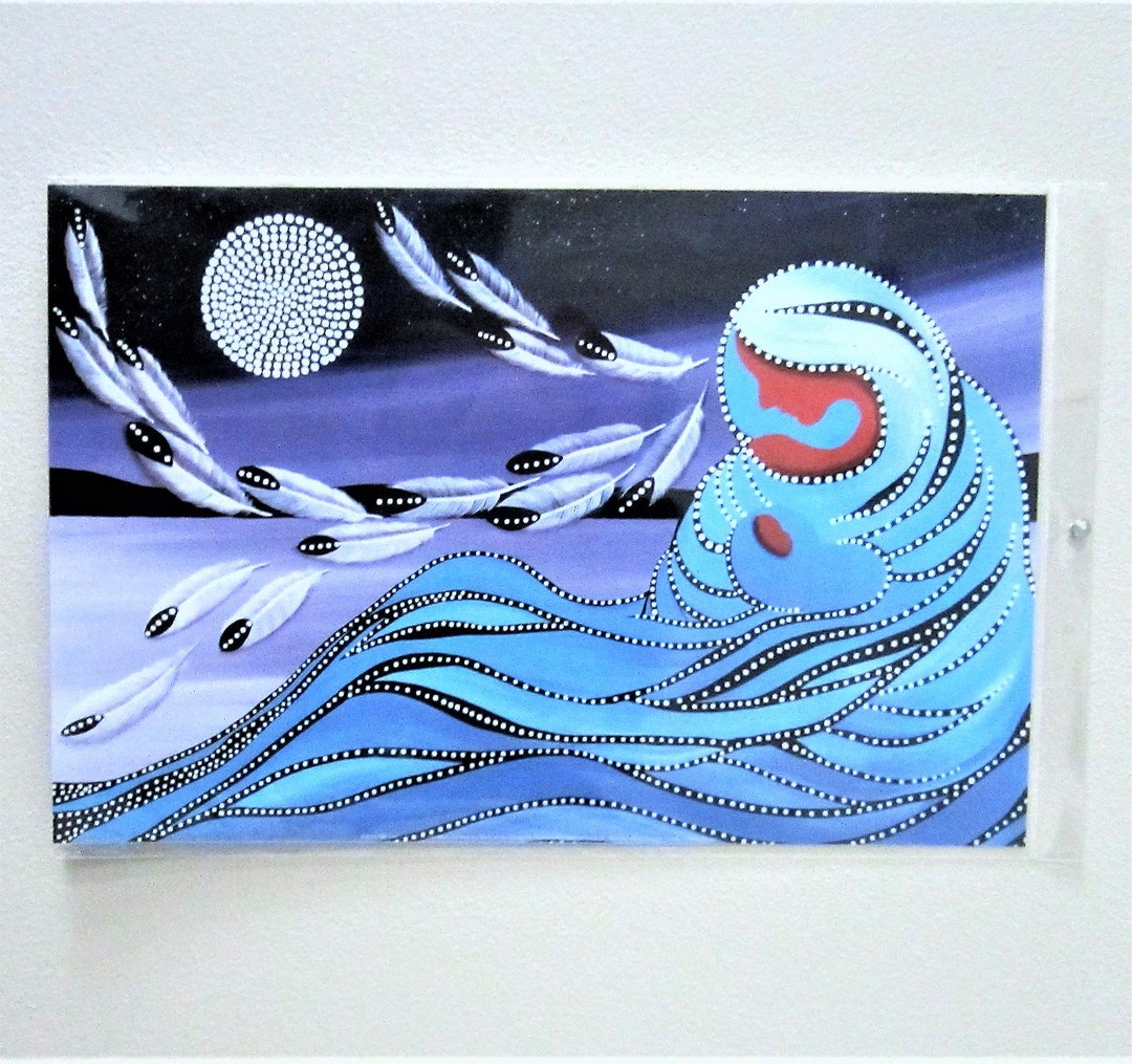 Cree First Nation 'mother & Moon' Contemporary Sub Arctic Native ...