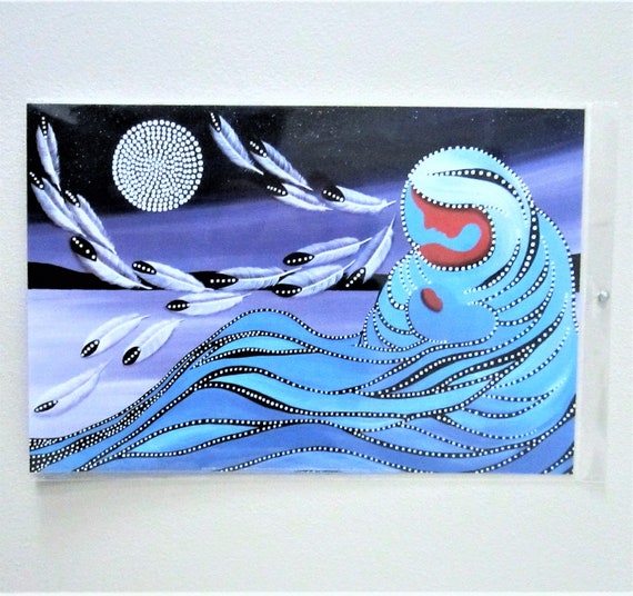 Cree First Nation 'mother & Moon' Contemporary Native | Etsy