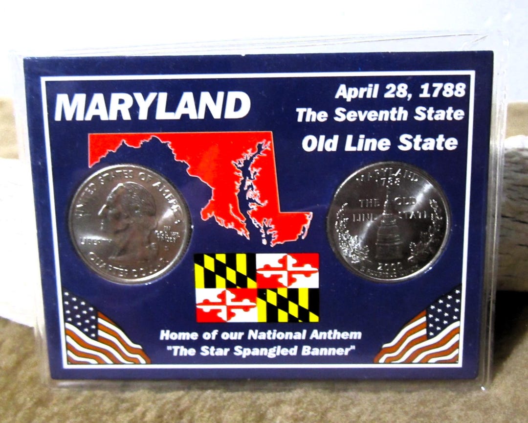 2000 P & D Uncirculated Maryland Old Line State Quarter Set in Colorful ...
