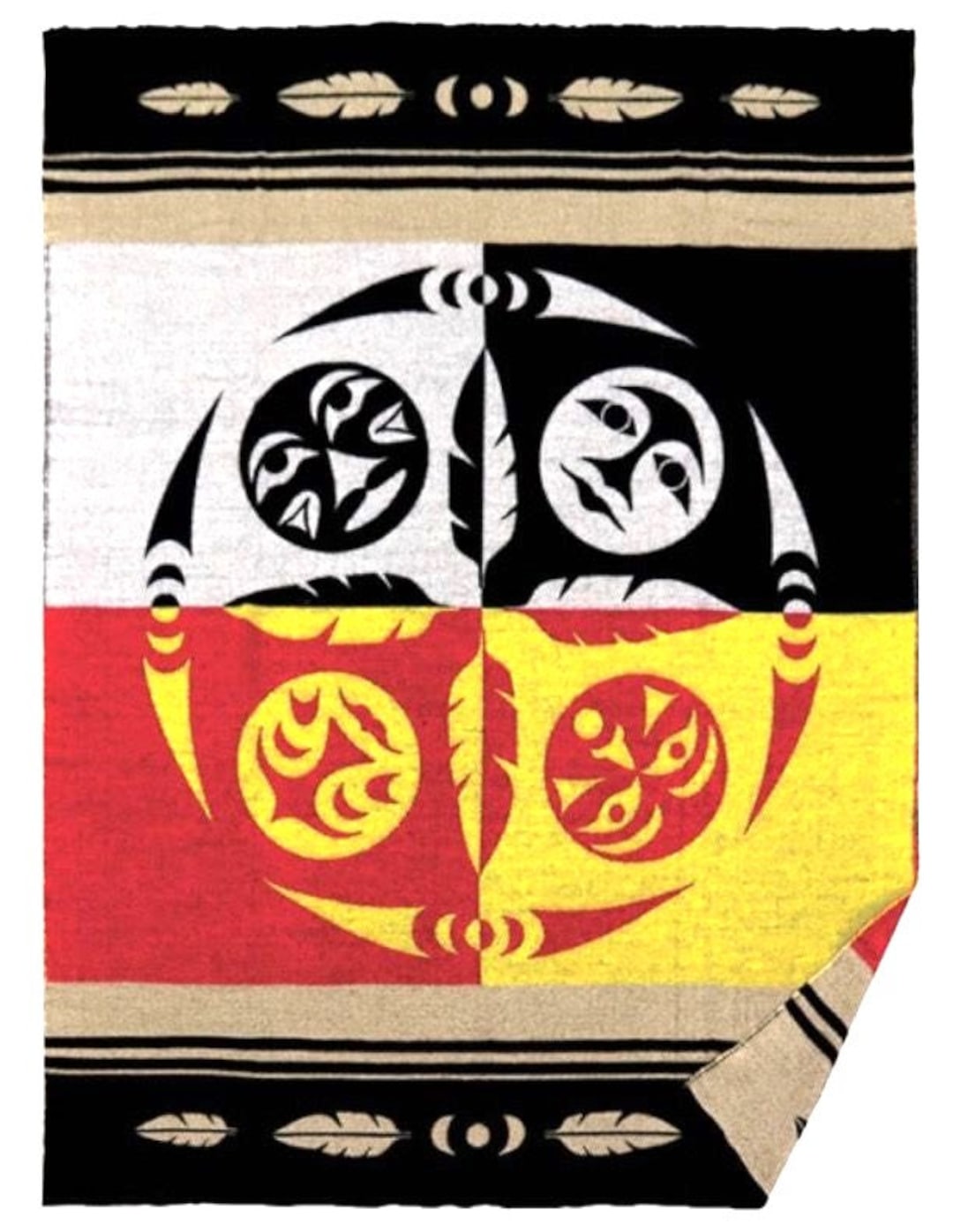 Coast Salish Musqueam First Nations 'four Directions' Woven Blanket ...