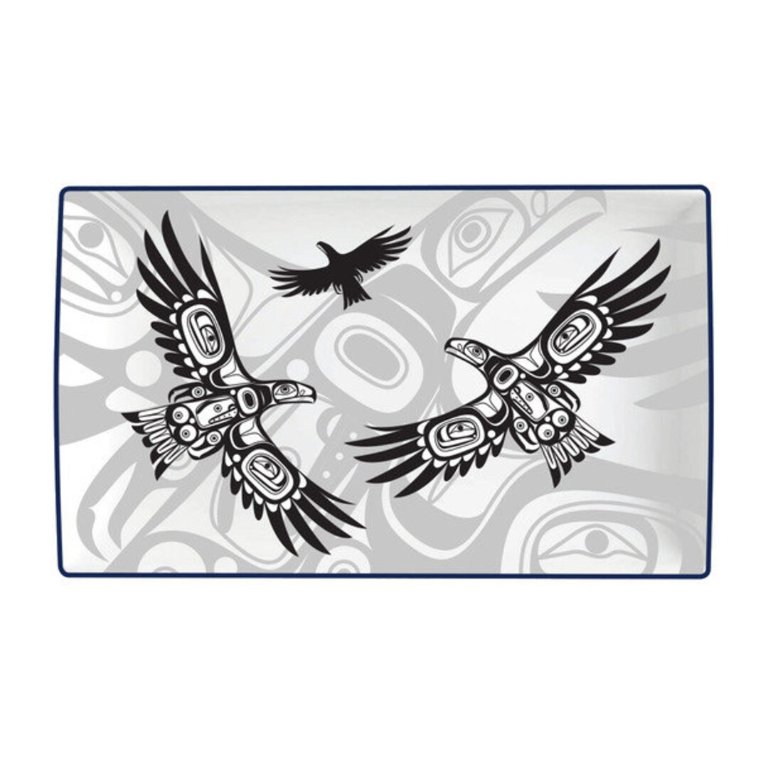 Haida First Nation 'soaring Eagle' Ceramic Rectangular Appetizer ...