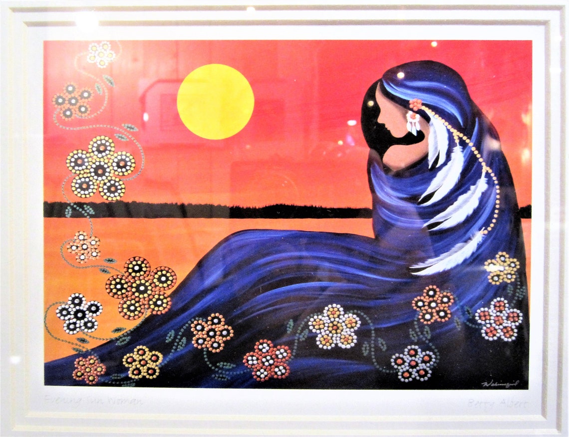Cree First Nation 'evening Sun Woman' Contemporary - Etsy