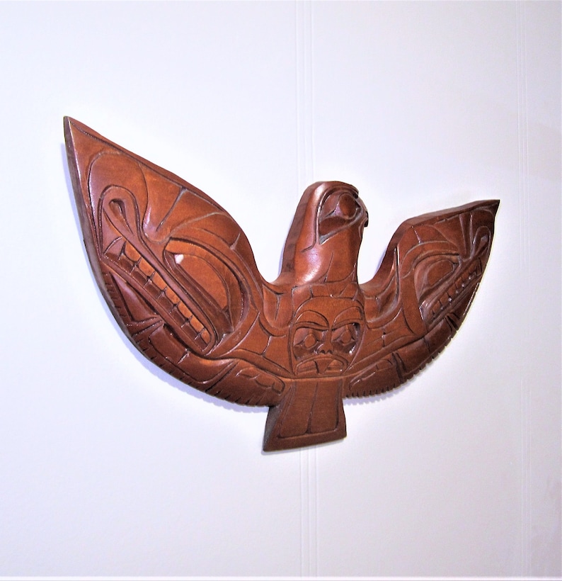 Heiltsuk First Nation 'eagle & Sisiutl' Cedar Carving Pacific North ...