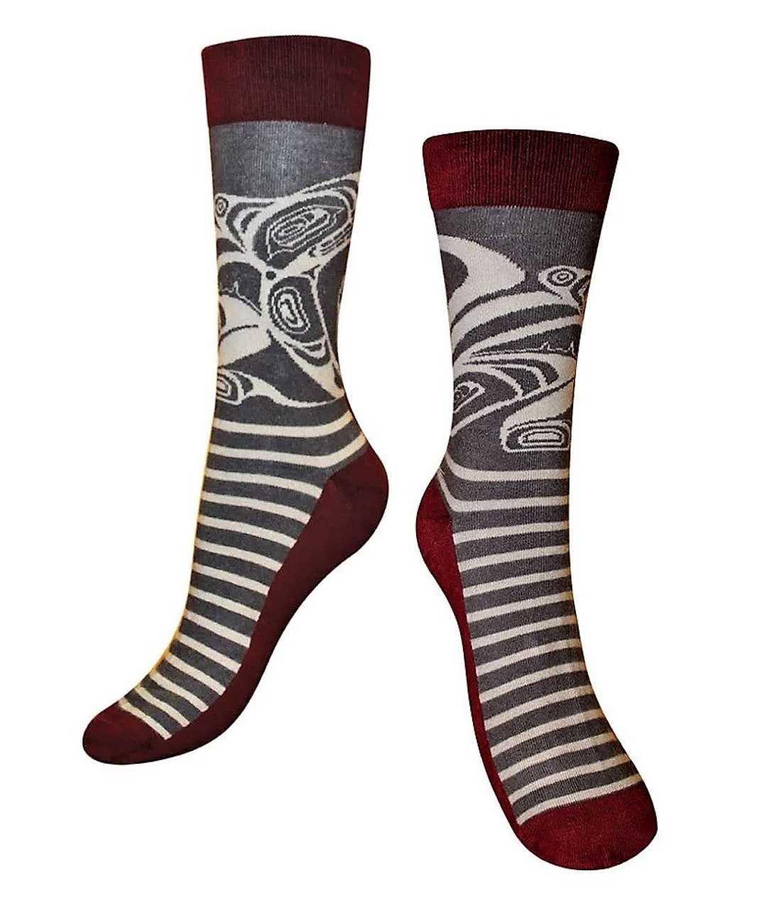 Gitxsan First Nation 'wolf' Midcalf Socks Size S/M Pacific North West ...