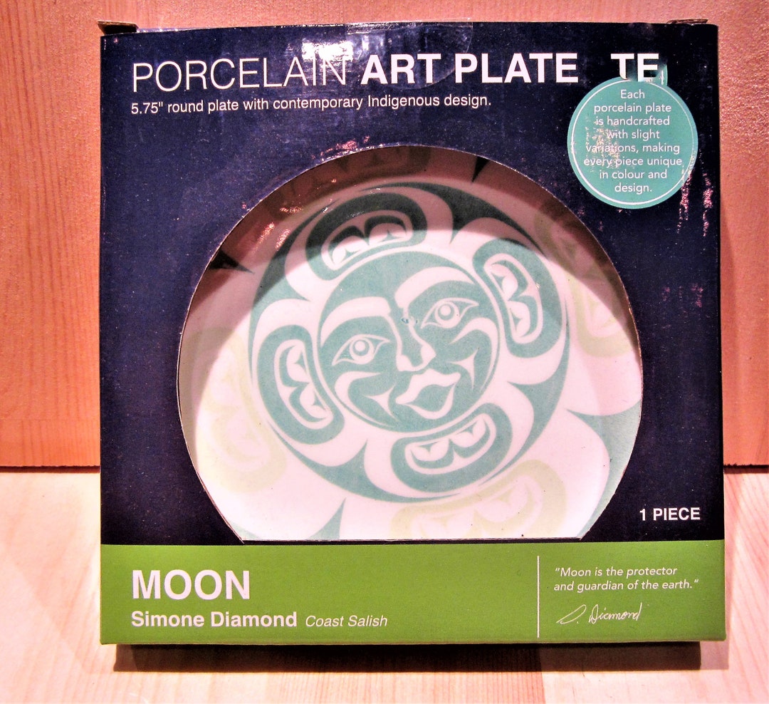 Coast Salish First Nation 'moon' 5 3/4'' Porcelain Art Plate Pacific ...