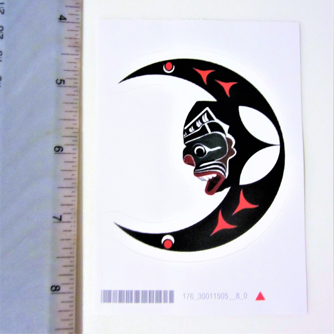 First Nations ''moon'' Sticker Decal Native Westcoast Indigenous Art - Etsy