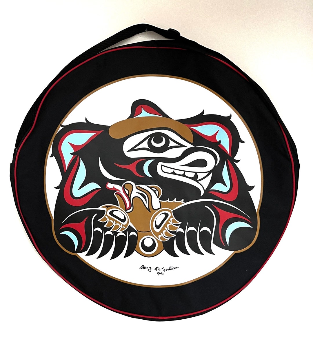 Coast Salish First Nation 'mother Bear and Cub' Embroidered Potlatch ...