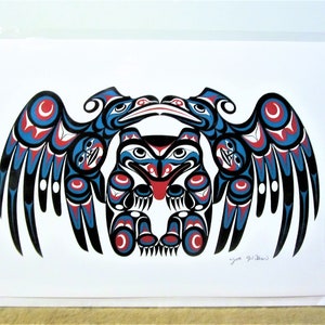 Coast Salish First Nations ''bear and Two Ravens'' Pacific North West ...