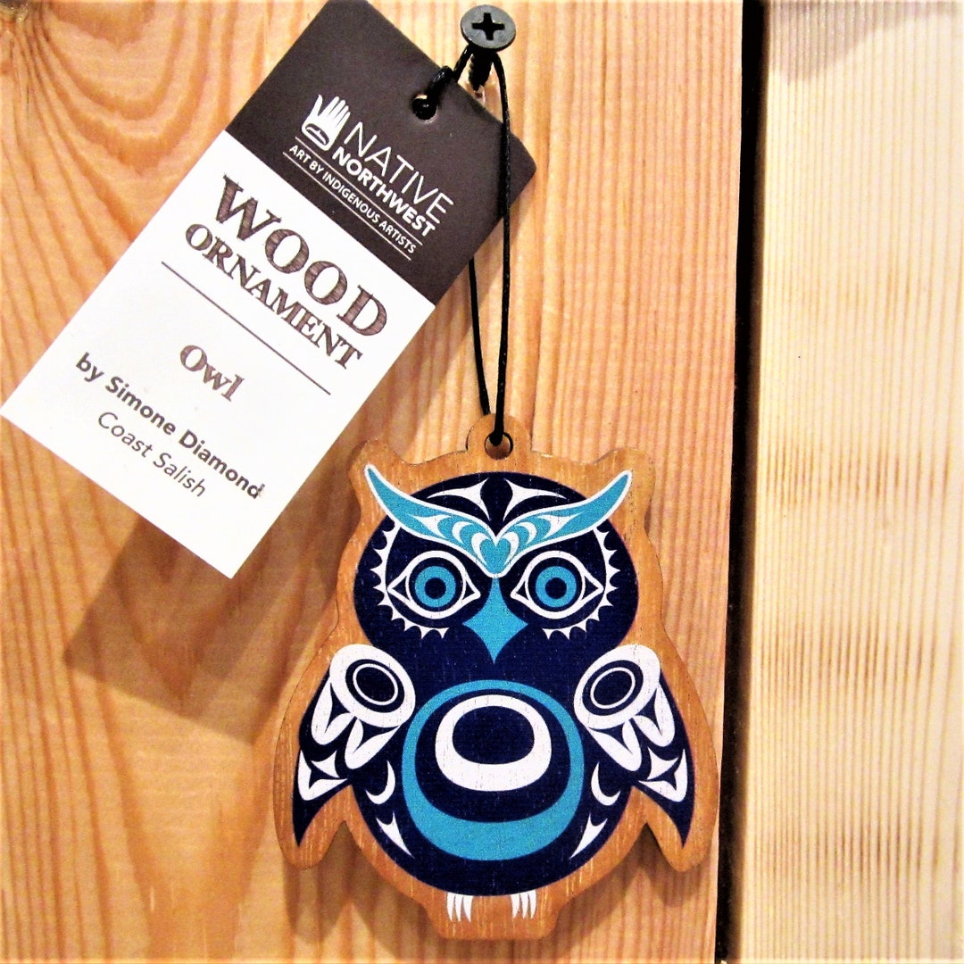 Coast Salish First Nation 'owl' Wood Ornament Pacific North West Native ...