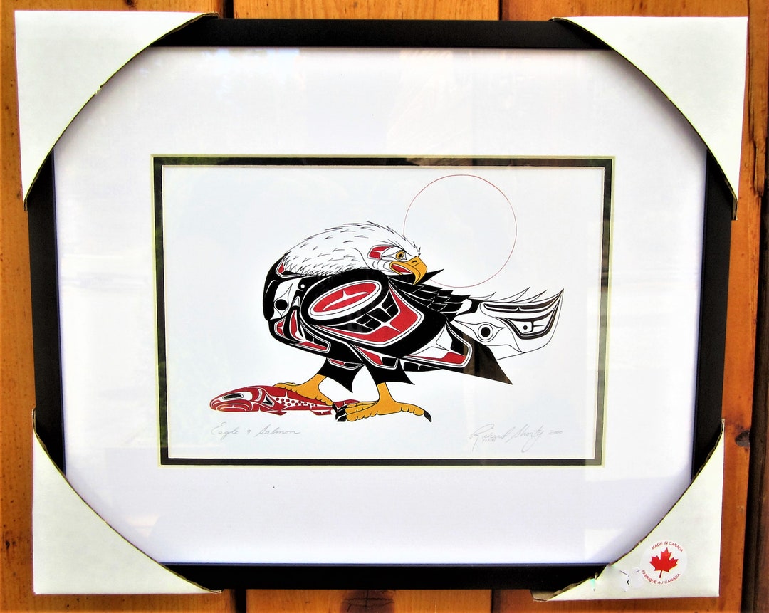 Northern Tuchone First Nation 'eagle & Salmon' Contemporary Subarctic ...