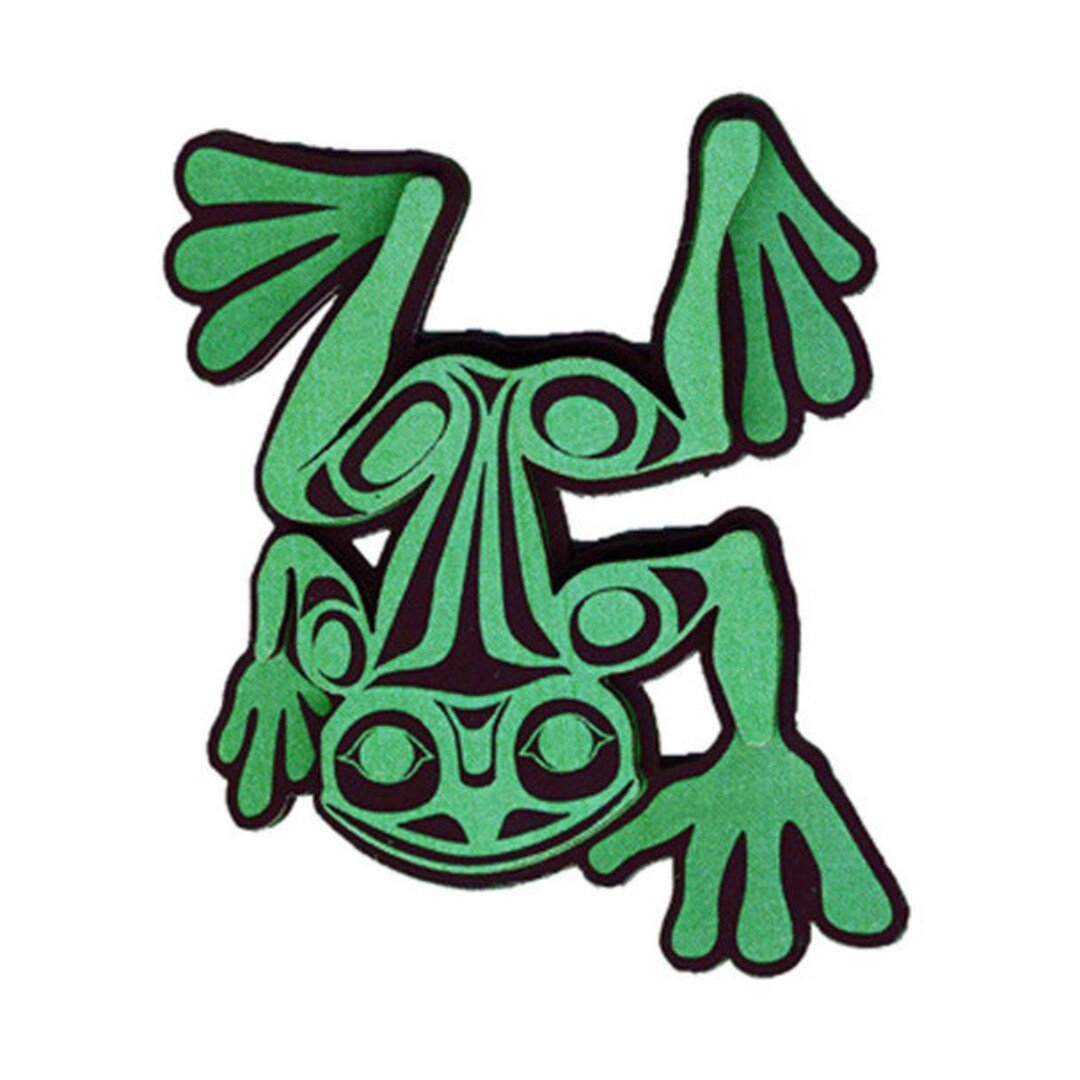 Tsimshian First Nations 'frog' 3D West Coast Stick on Fridge Magnet ...