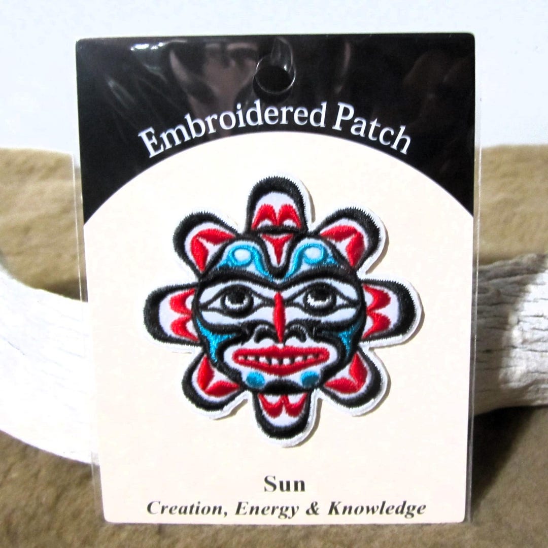 Coast Salish First Nations 'sun' Iron on Embroidered Patch Pacific ...