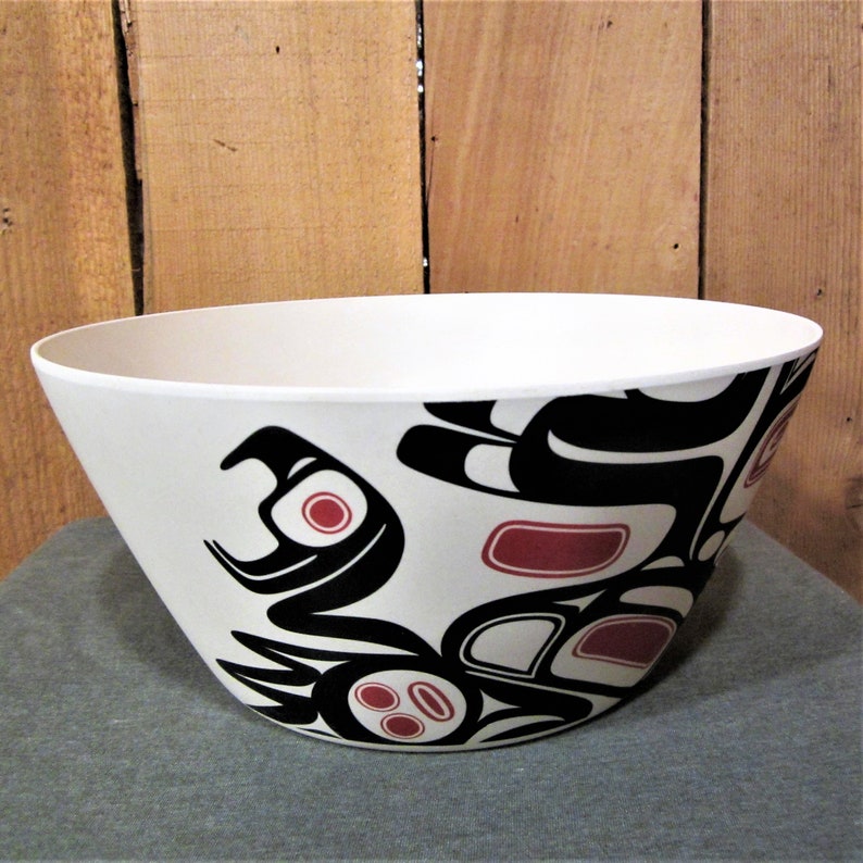 Tsimshian First Nation 'running Raven' Bamboo Serving Bowl 10" Inch ...