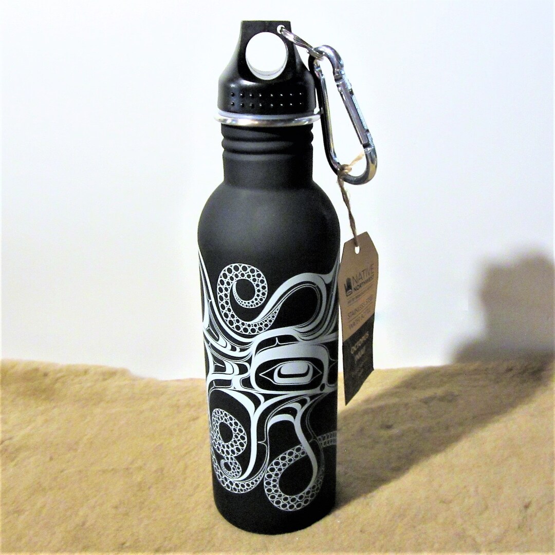 Haida First Nation 'octopus' 25oz Steel Travel Water Bottle Pacific ...