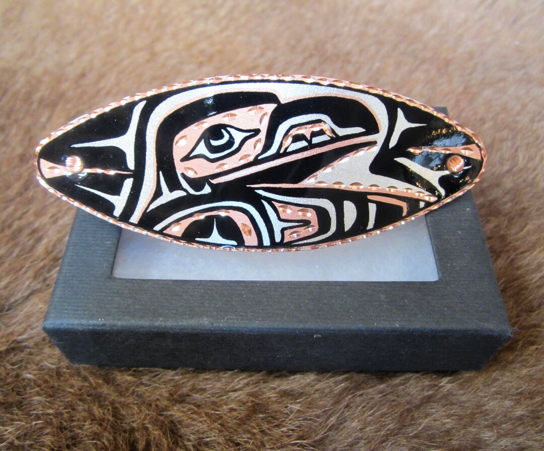 First Nations Copper 'raven' Hair Clip Pacific North West Coast Native ...