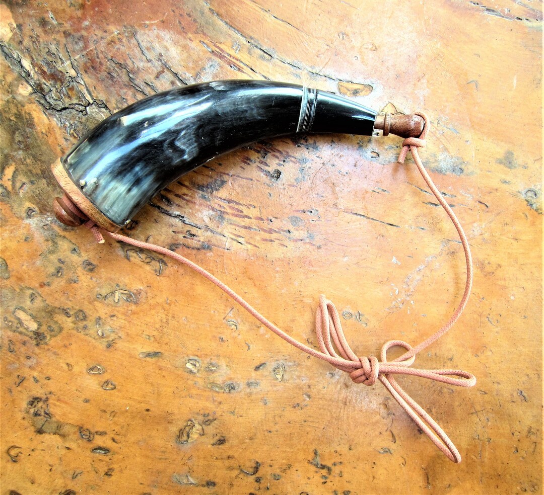 Genuine Pioneer Western Great Plains Style Buffalo Powder Horn With ...