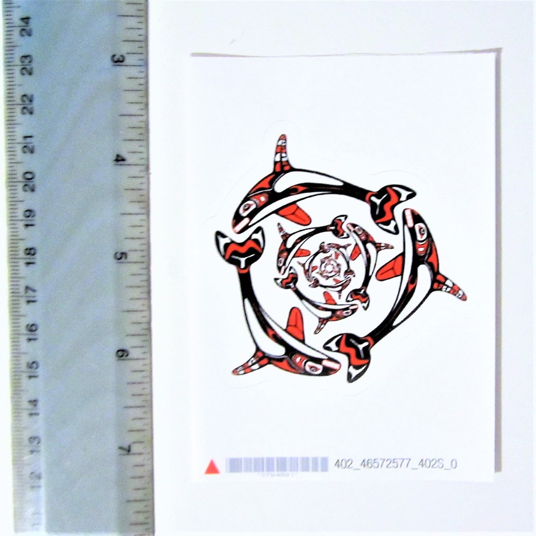 First Nations ''orca Spiral'' Sticker Decal Pacific North West Native ...